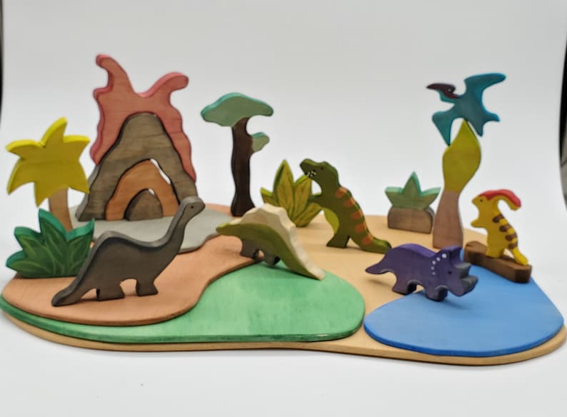 Wood Play Mat for Small World Playscapes - Prehistoric or Desert Theme ...