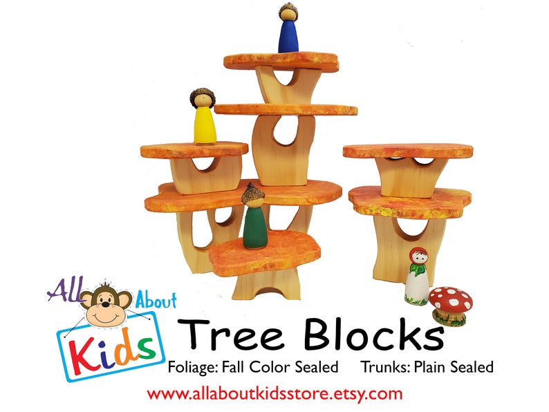 Tree Building Blocks Montessori inspired Wooden Toy Toddler | Etsy