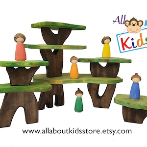 Rainbow Acorn Peg People / Waldorf and Montessori Inspired / Yellow ...