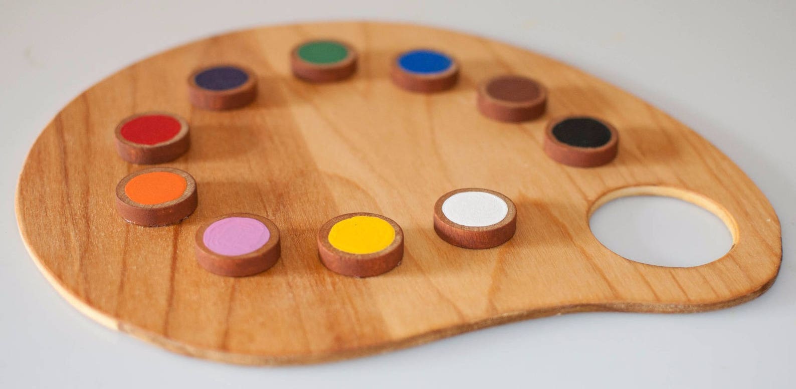 Color Matching Artist Palette Wood Learning for Preschool and | Etsy