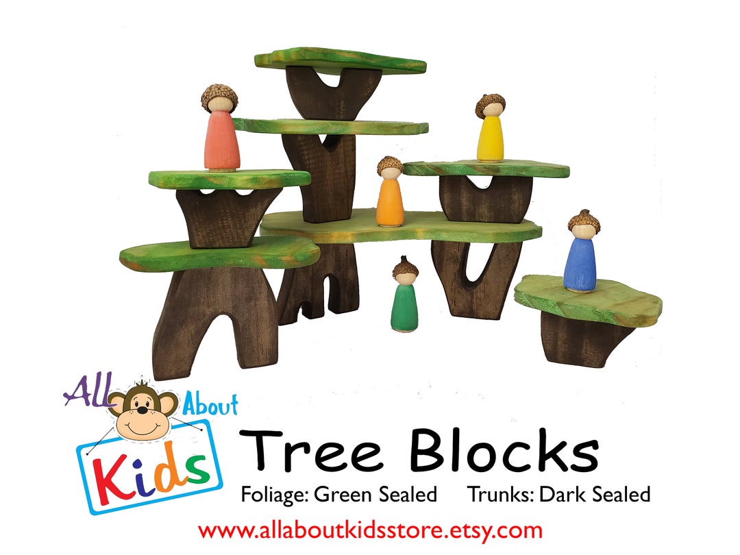 Tree Building Blocks, Toddler or Preschool Handmade Tree House Blocks ...