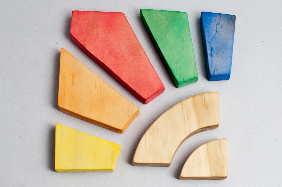 Sunray Wooden Puzzle Rainbow With Tray | Etsy