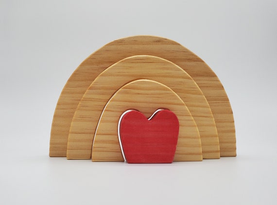 Valentine Gift Heart Stacker Montessori Inspired Wood Stacking | Etsy
