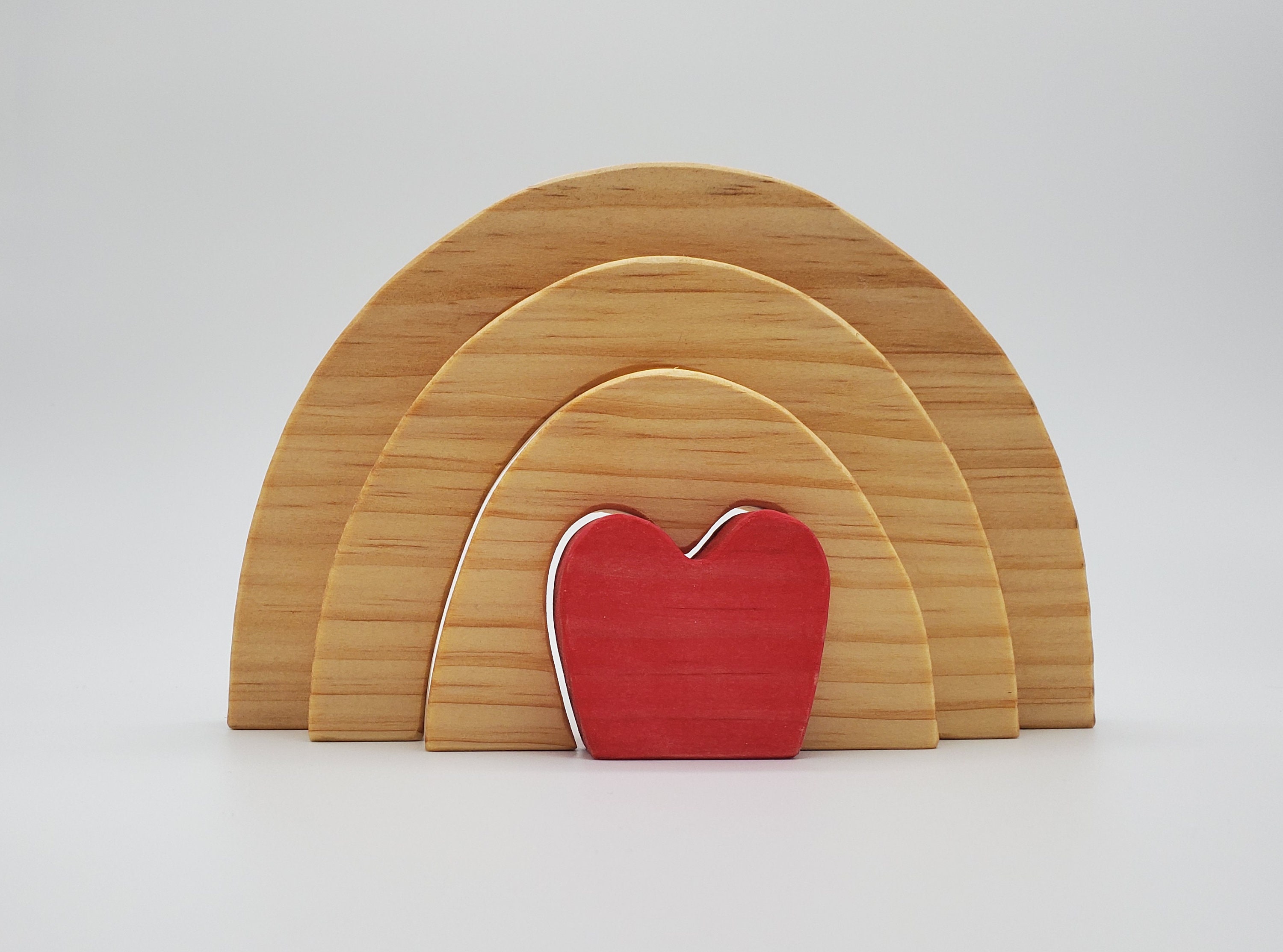 Valentine Gift Heart Stacker Montessori Inspired Wood Stacking Toy for ...