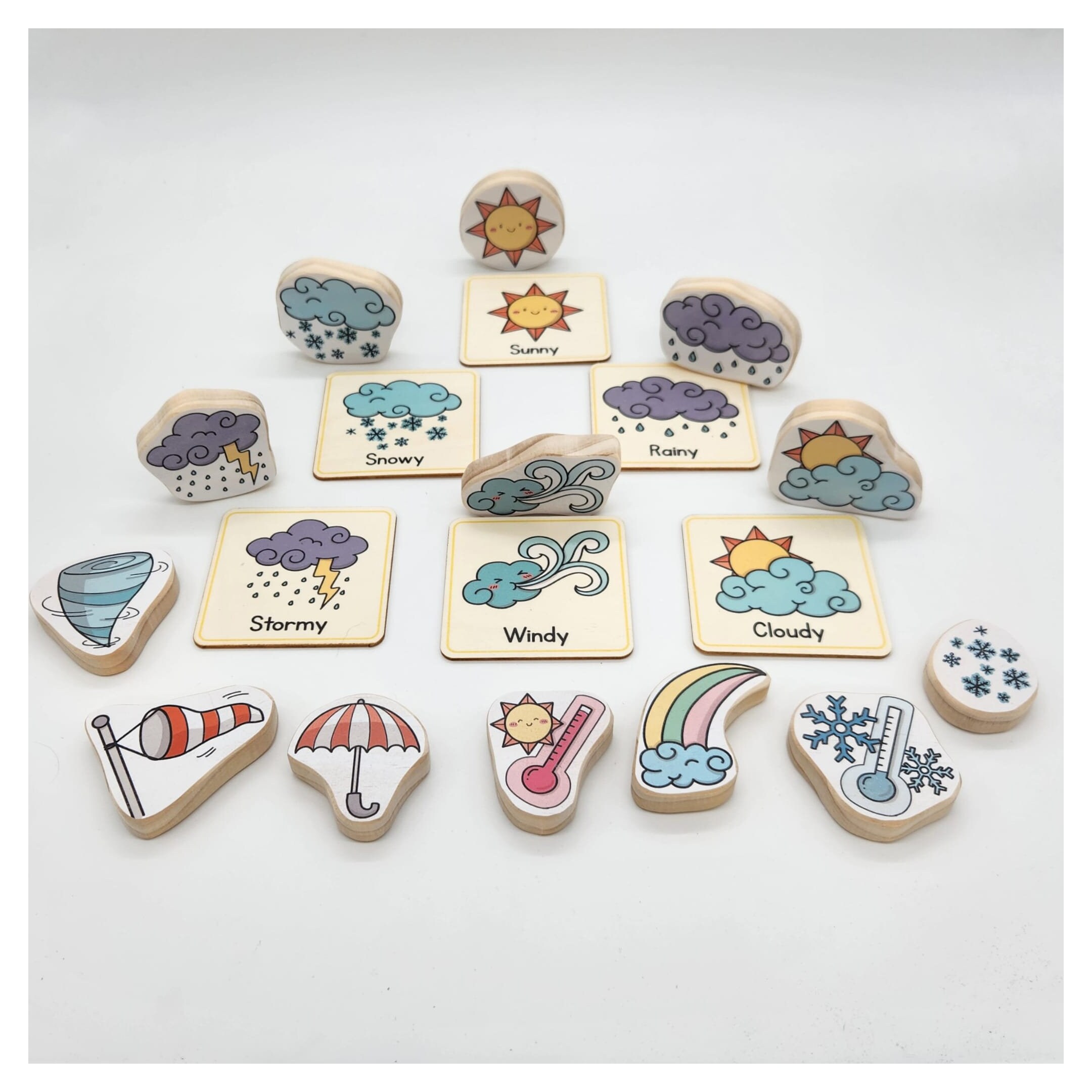 Weather Board With Matching Cards and Blocks / Circle Time / Weather ...