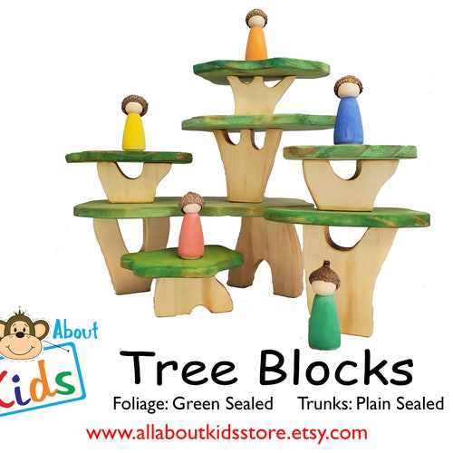 Tree Building Blocks Montessori Inspired Wooden Toy Toddler - Etsy