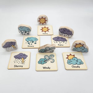 Weather Board With Matching Cards and Blocks / Circle Time / Weather ...