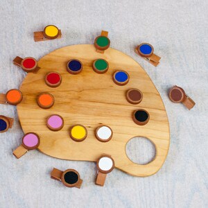 Color Matching Artist Palette Wood Learning for Preschool and Toddlers ...
