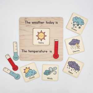 Weather Board With Matching Cards and Blocks / Circle Time / Weather ...