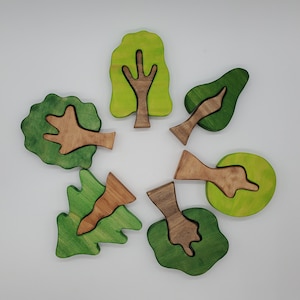 Set of 6 Trees - Great for Small World Playscapes Toys for Girls and ...