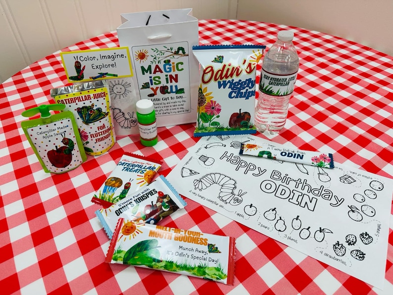 Hungry Caterpillar Snack Labels | 12pc Editable Treat Labels | Instant ...