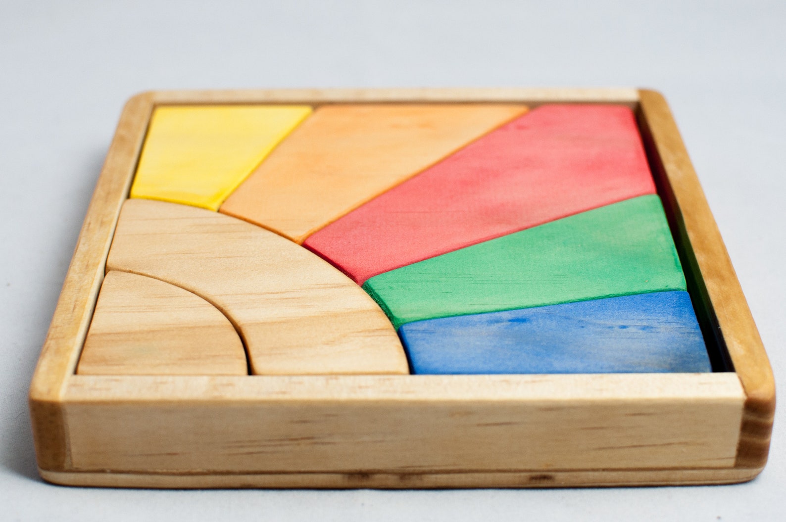 Sunray Wooden Puzzle Rainbow With Tray - Etsy