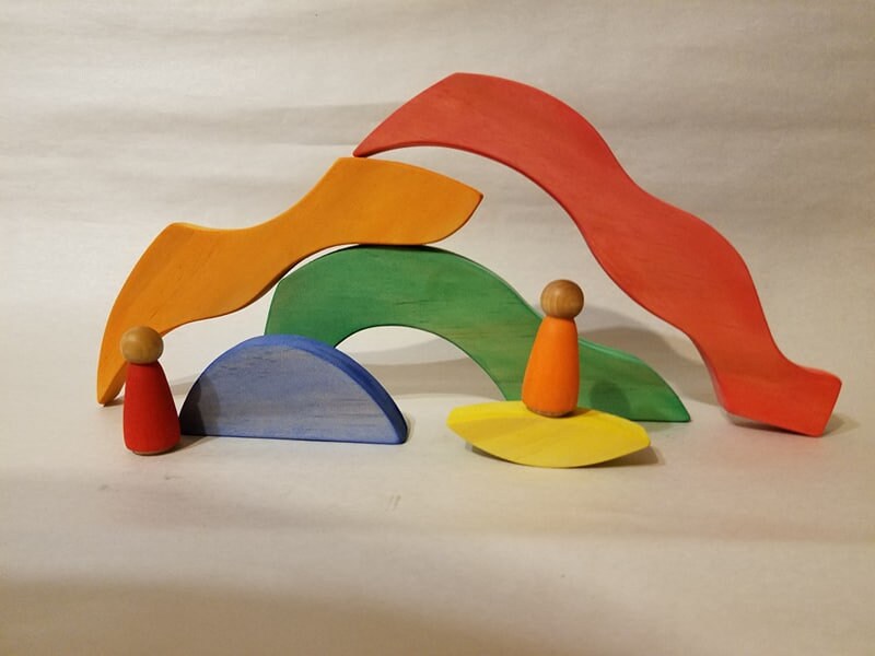 Rainbow Stacker Puzzle - Montessori and Waldorf Inspired - Etsy