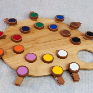 Color Matching Artist Palette Wood Learning for Preschool and Toddlers ...