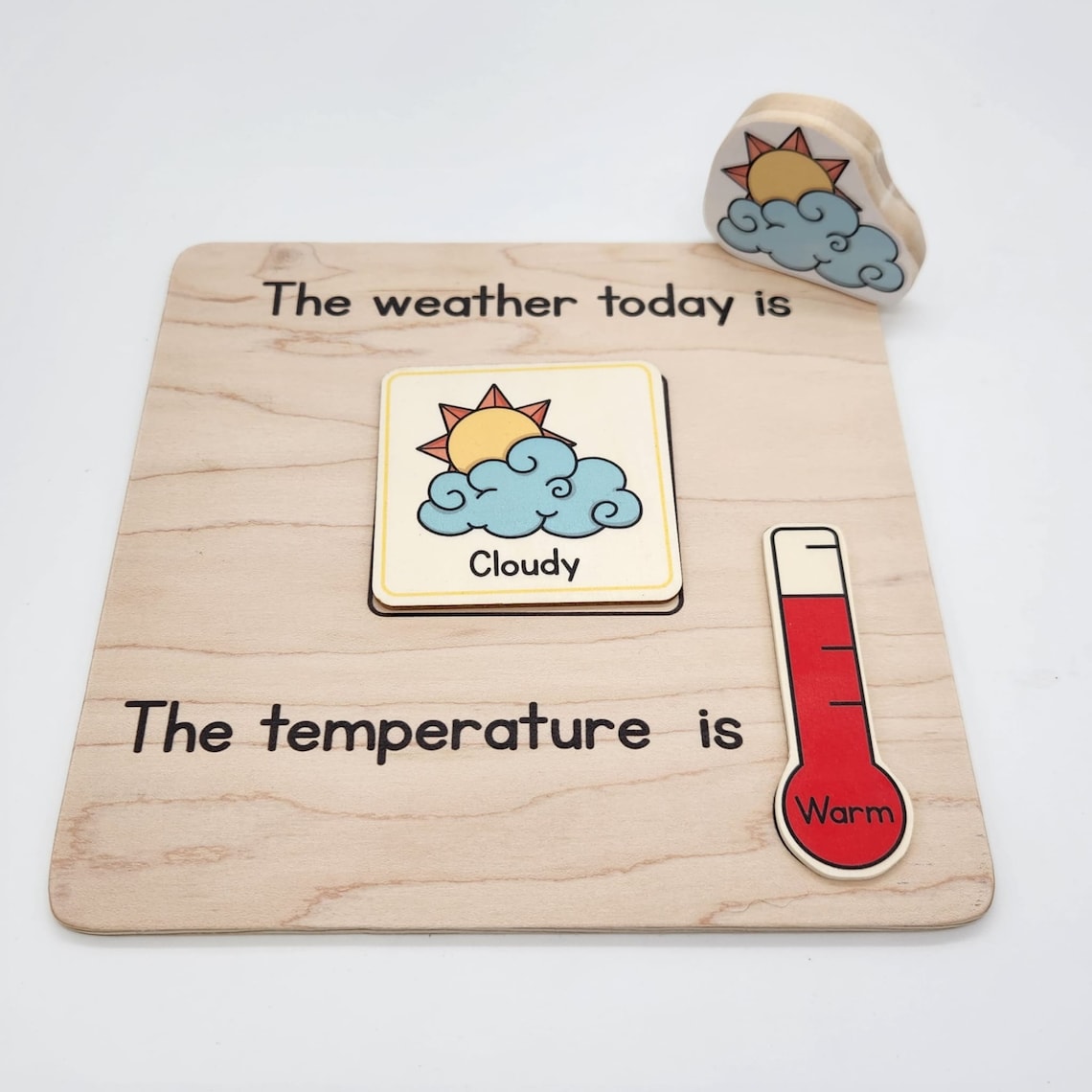 Weather Board With Matching Cards and Blocks / Circle Time / Weather ...