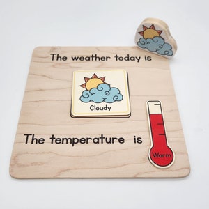 Weather Board With Matching Cards and Blocks / Circle Time / Weather ...
