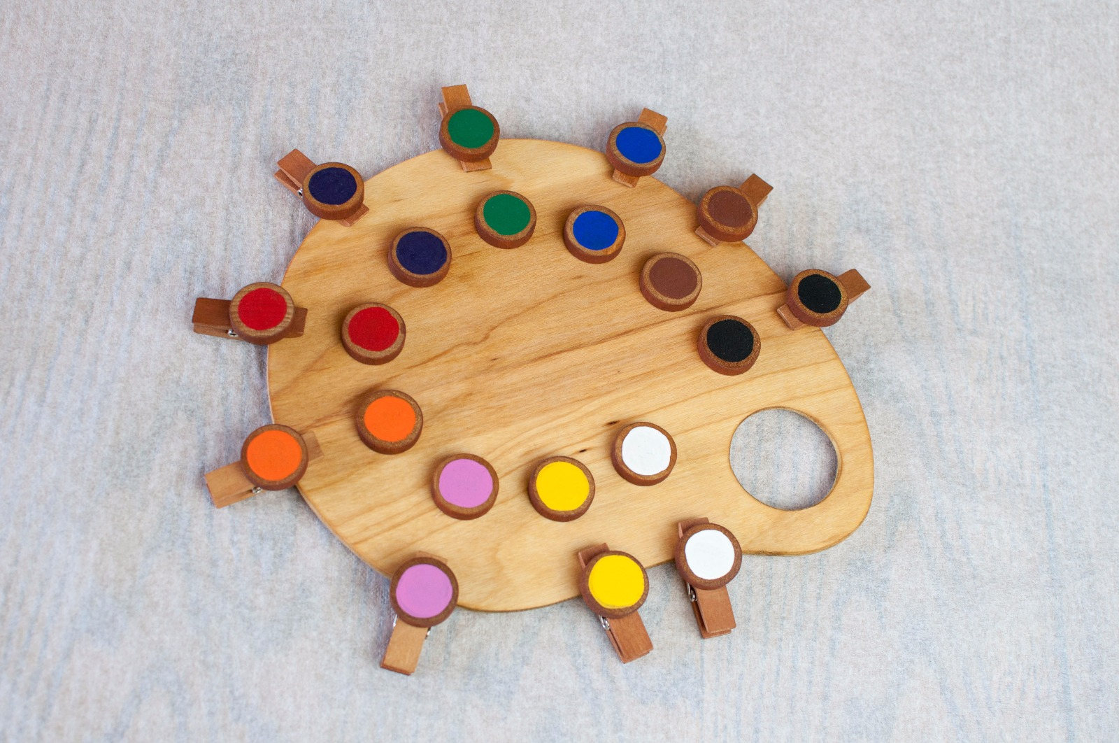 Color Matching Artist Palette Wood Learning for Preschool and Toddlers ...