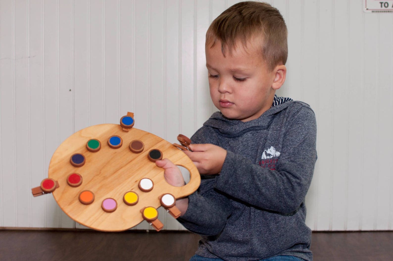 Color Matching Artist Palette Wood Learning for Preschool and Toddlers ...