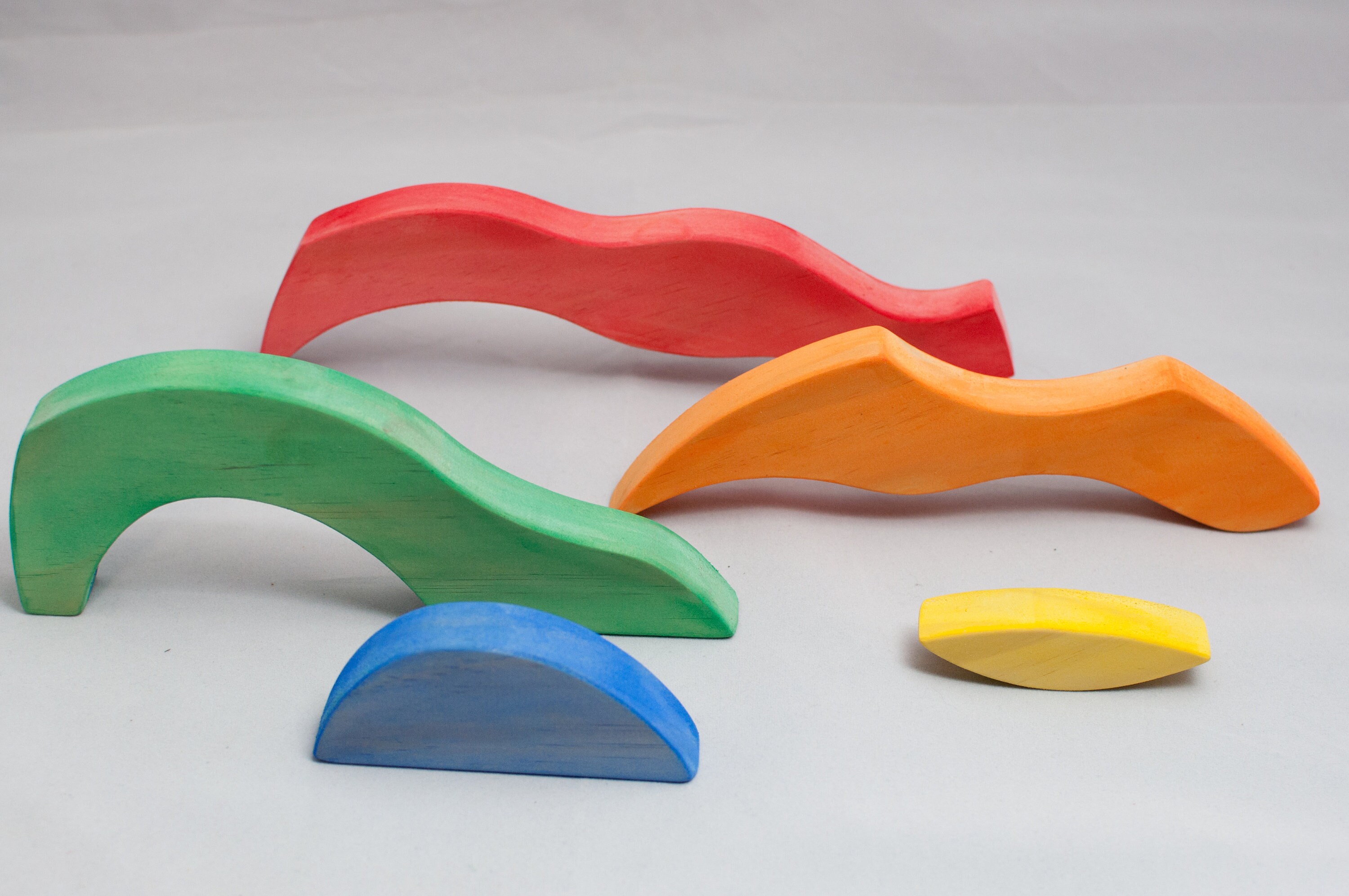 Rainbow Stacker Puzzle Montessori and Waldorf Inspired | Etsy