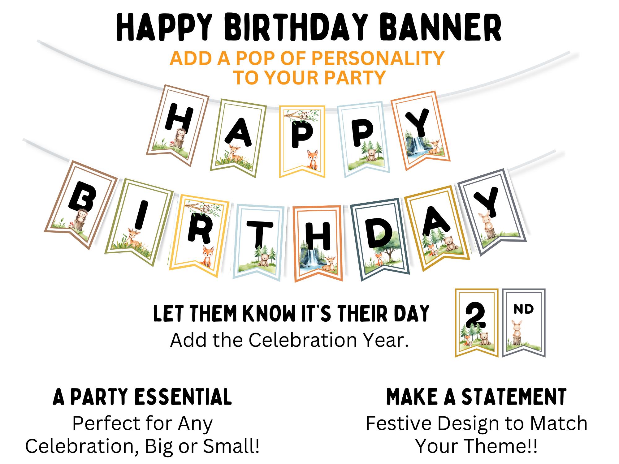 WOODLAND Banner Bundle | Photo Banner | Instant Download | Highchair ...