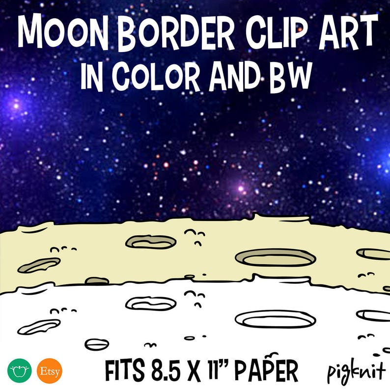 Moon Border Clipart Instant Digital Paper Download Png Art for - Etsy