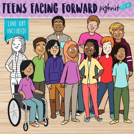 Diverse Group Of Students Clip Art