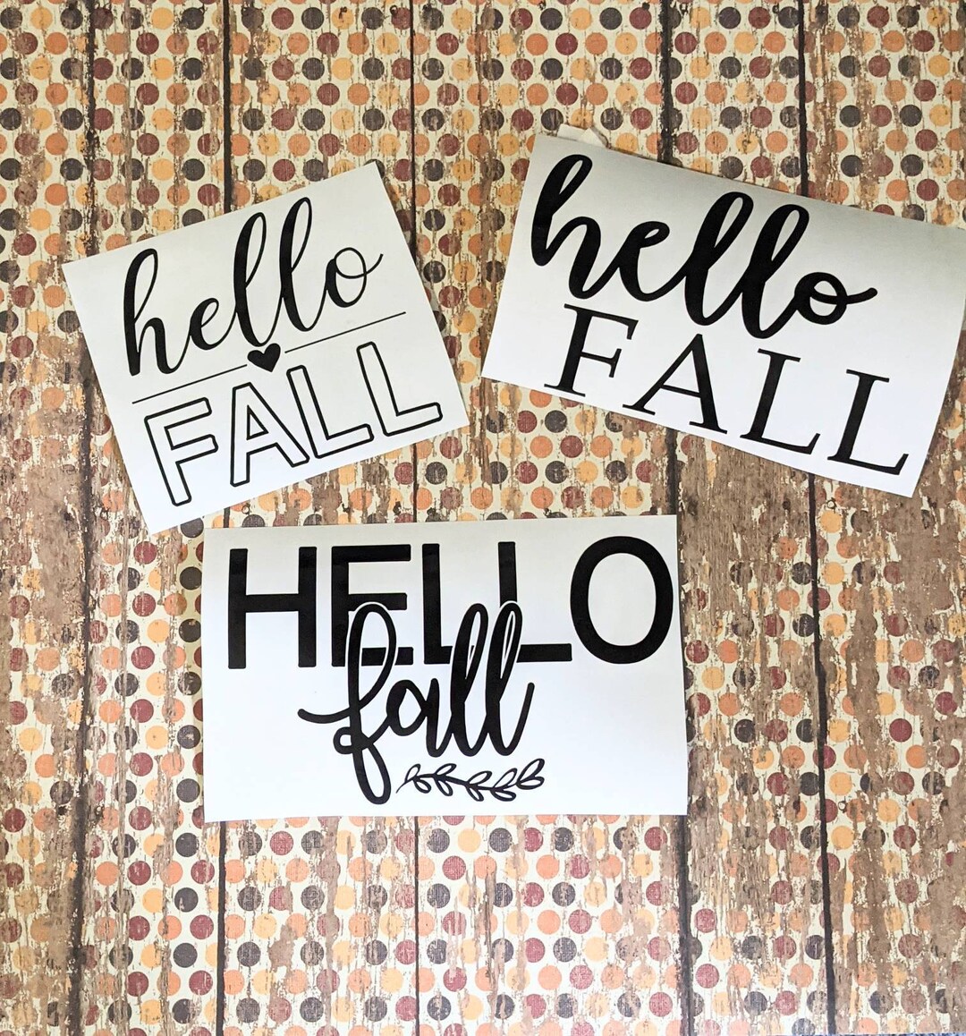 Hello Fall Vinyl Decal - Etsy