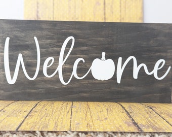 Welcome Pumpkin Vinyl Decal Sticker, Welcome Fall Decoration, Welcome ...