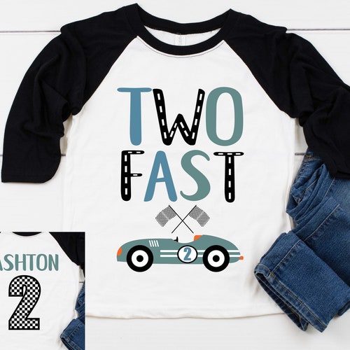 Two Fast Birthday Shirt Race Car Birthday Shirt 2nd Birthday - Etsy