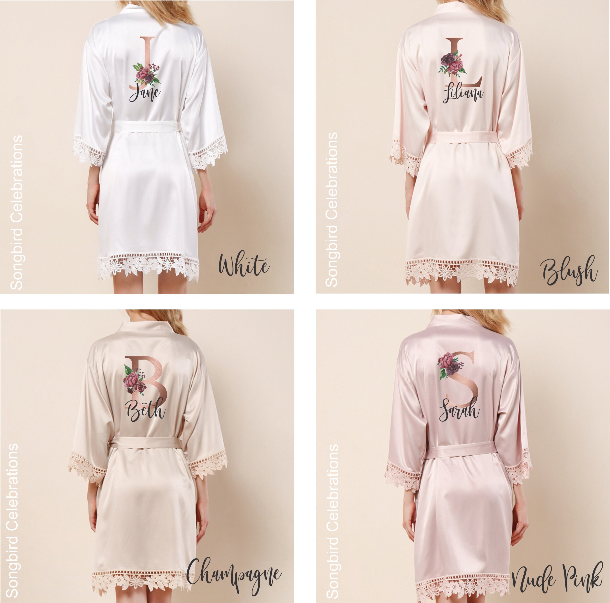 Champagne Rose Gold Bridesmaid Robes Bridal Robe for Bride | Etsy