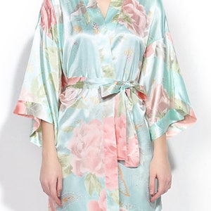 Floral Satin Robe Robes Christmas Gift for Wife Gift for Mom Gift for ...