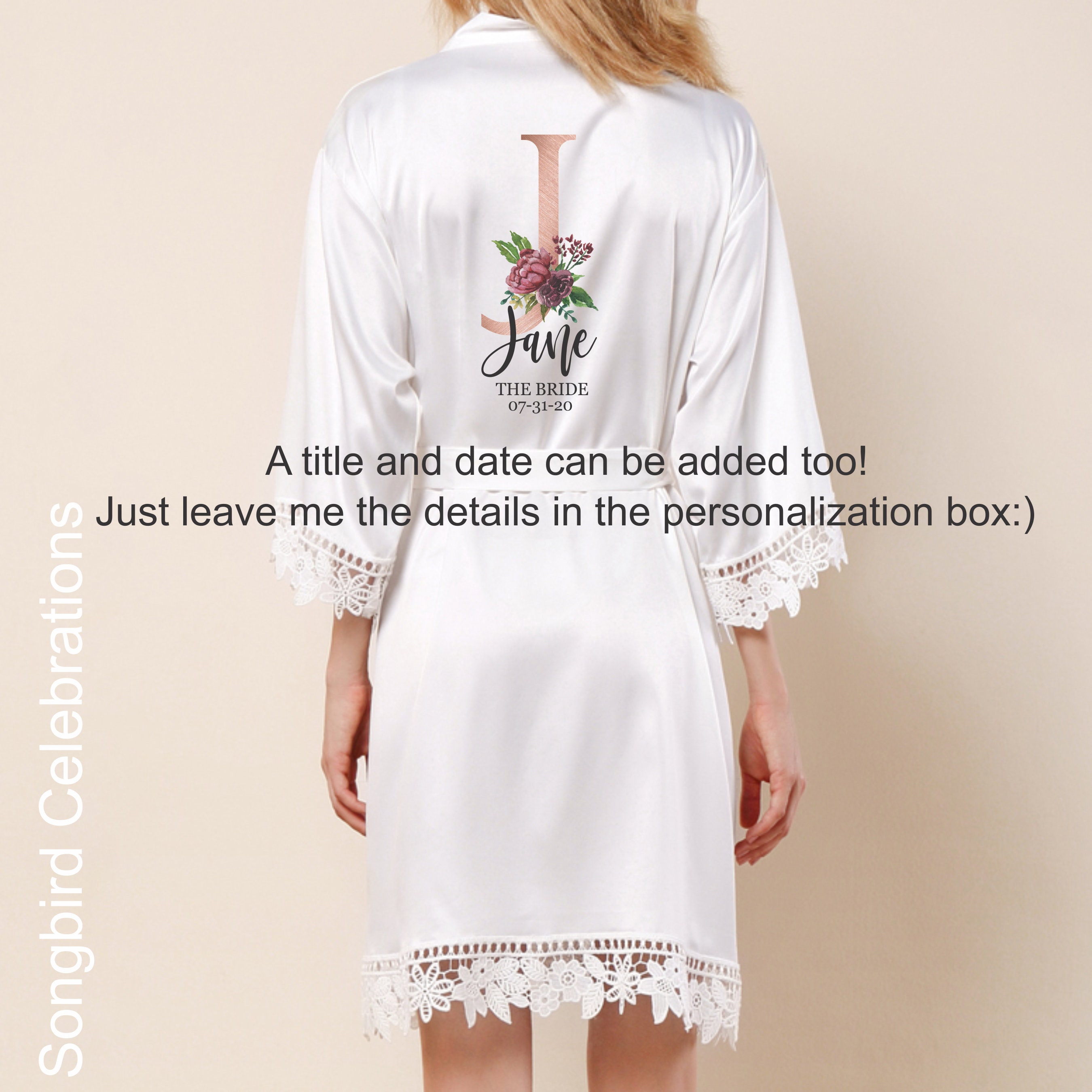 Champagne Rose Gold Bridesmaid Robes Bridal Robe for Bride | Etsy