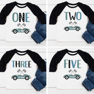 Vintage Race Car Family of the Birthday Boy Shirts, Fast One, Two Fast ...
