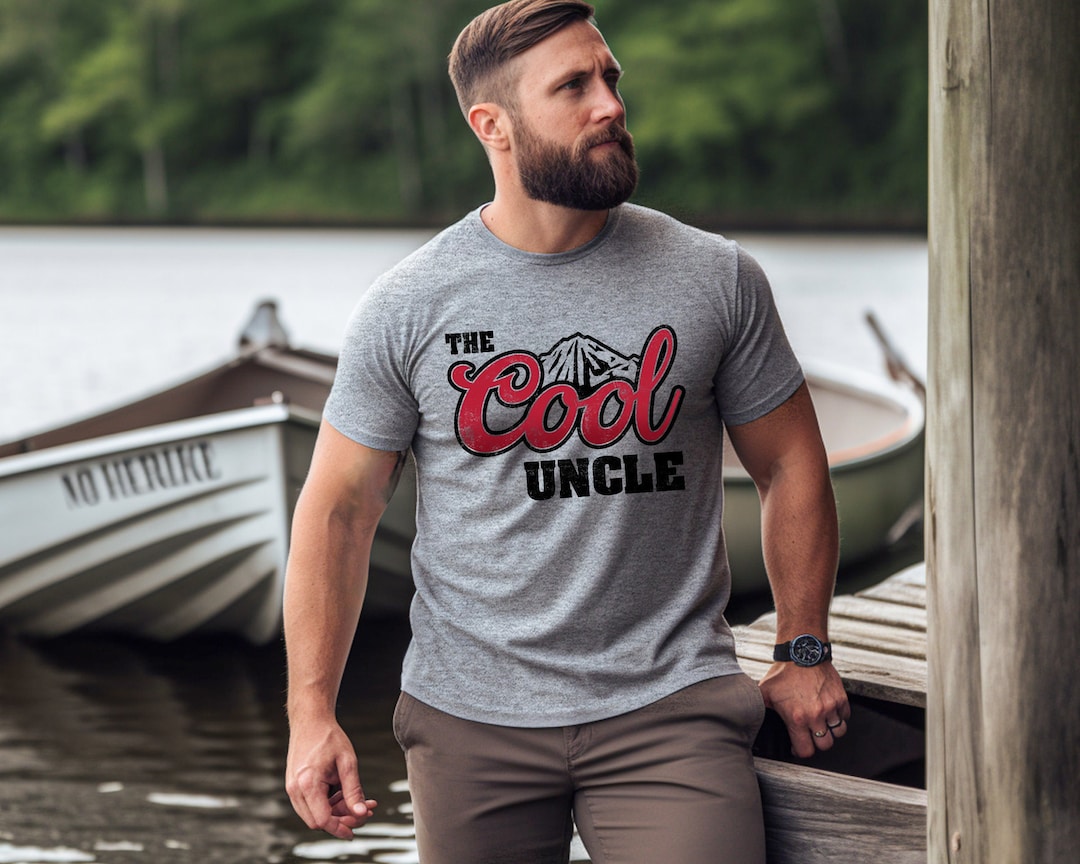 The Cool Uncle Shirt, Fun Uncle Funny Uncle Athletic Grey Gray and White T-shirt, Fun Uncle ...