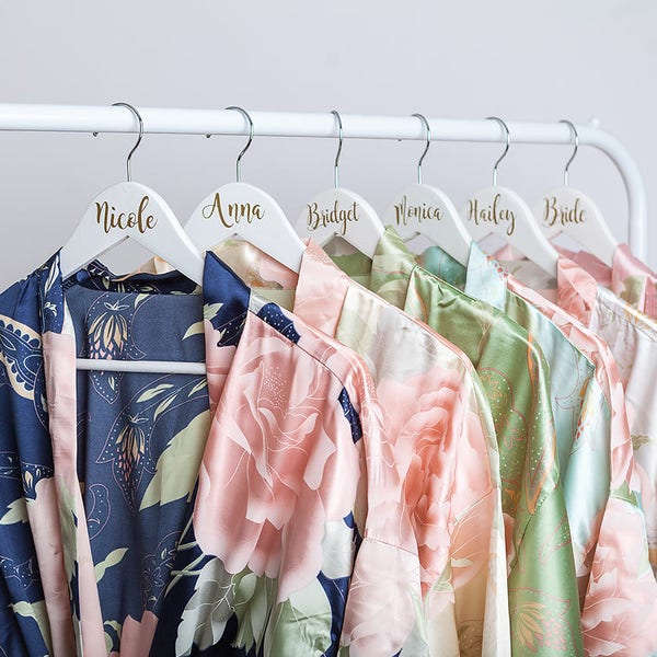 Floral Satin Robe - Etsy