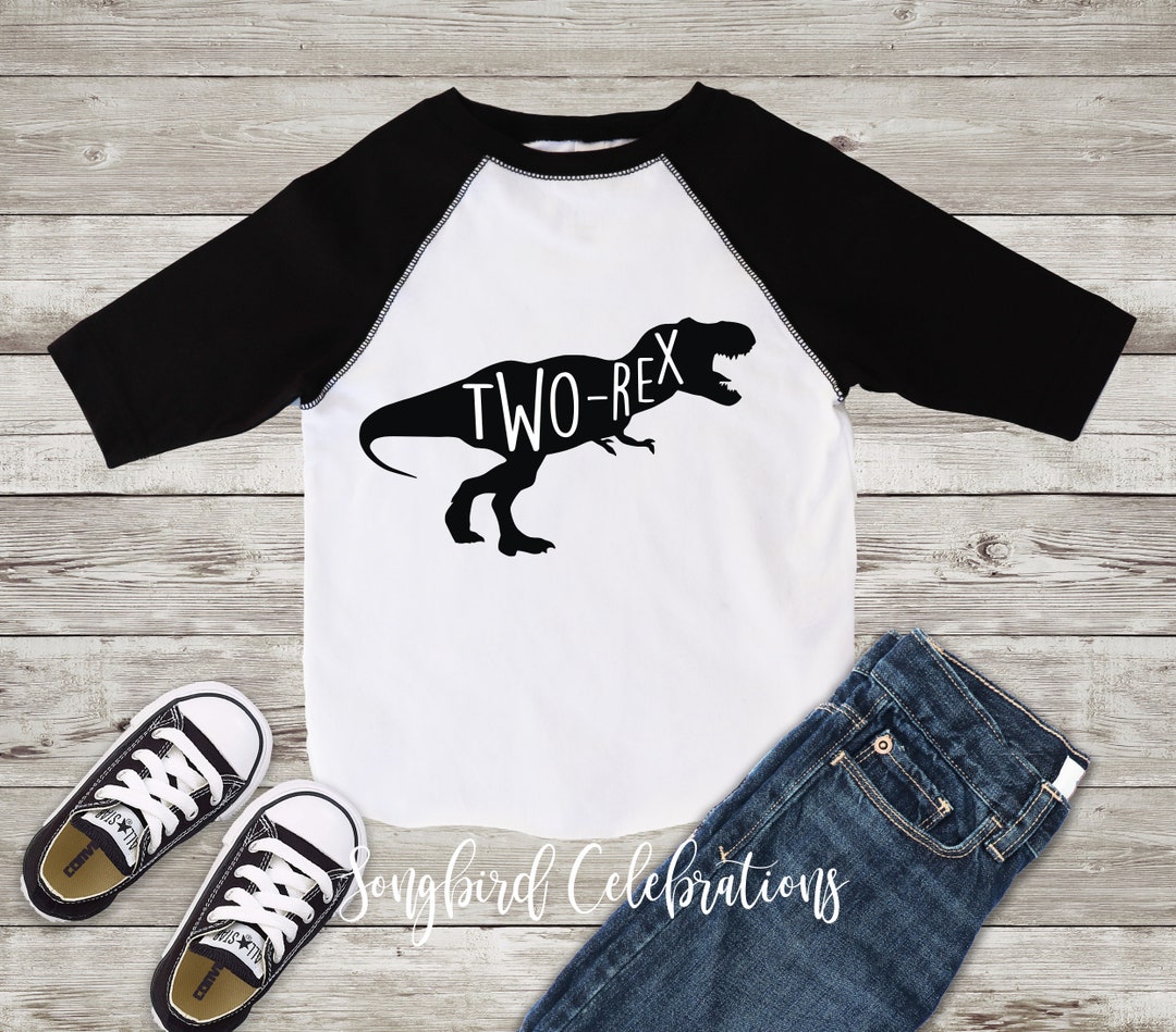 Two Rex Birthday Shirt 2nd Birthday Boy Dinosaur Shirt Birthday ...