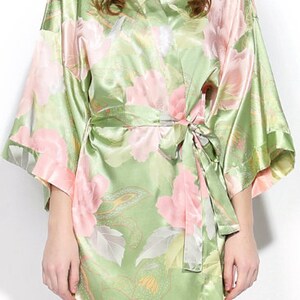 Floral Satin Robe Robes Christmas Gift for Wife Gift for Mom Gift for ...