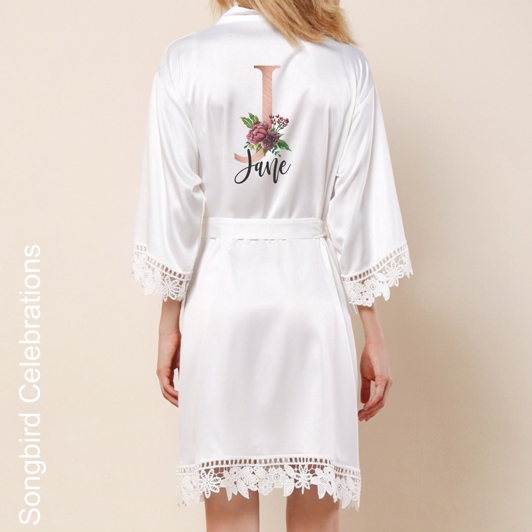 White Rose Gold Bridesmaid Robes Bridal Robe for Bride Satin & - Etsy