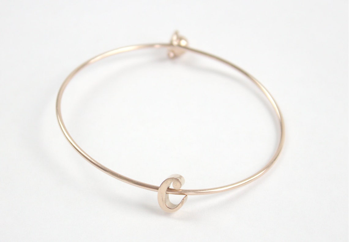 Personalized Initial Bracelet Gift Bangle Bracelet Gift for Her Gift ...
