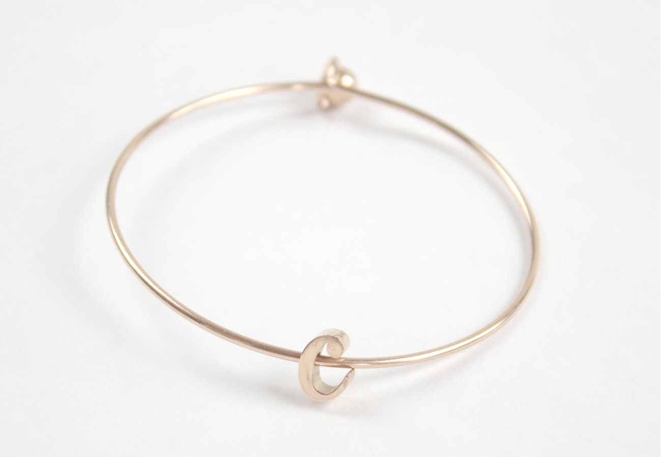 Personalized Initial Bracelet Gift Bangle Bracelet Gift for Her Gift ...