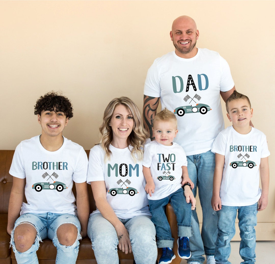 Vintage Race Car Family of the Birthday Boy Shirts, Fast One, Two Fast ...