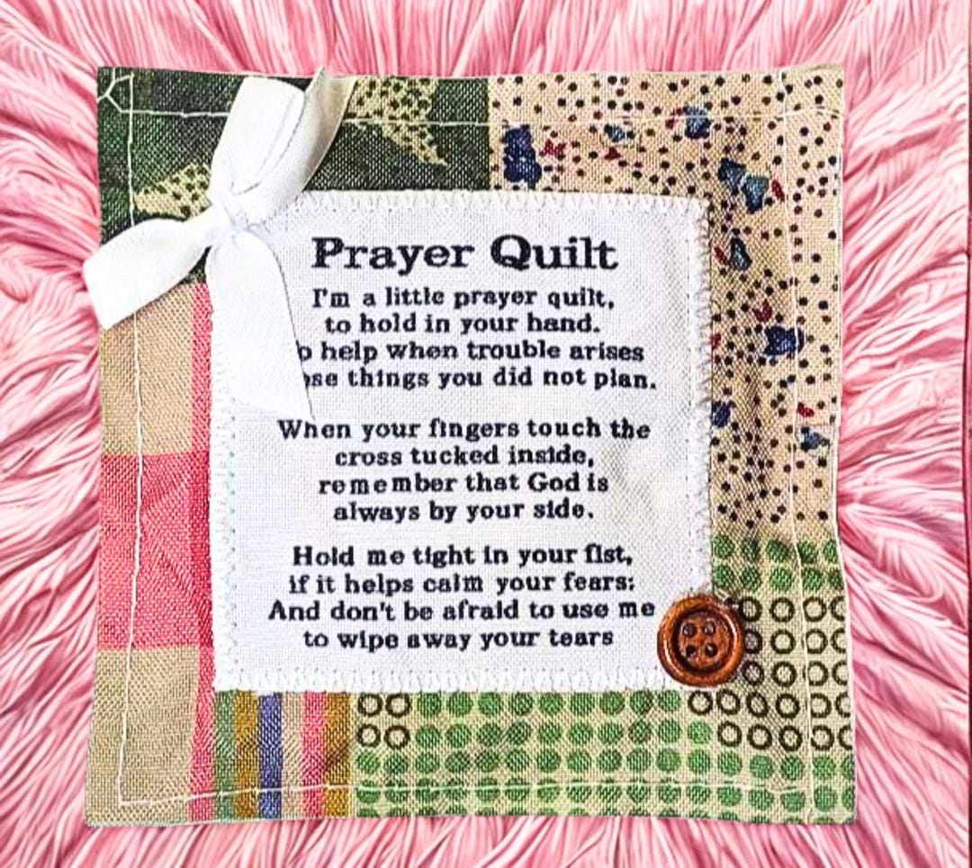 Pocket Prayer Quilt – Mini Prayer Quilt Comfort Gift, Angel Charm Faith ...