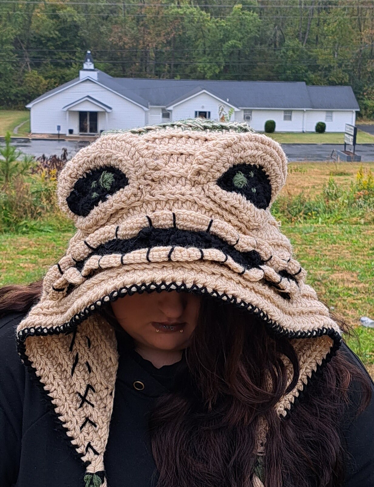Burlap Chap Crochet Hood, Cosplay Hood, Cosplay Outfits, Crochet ...