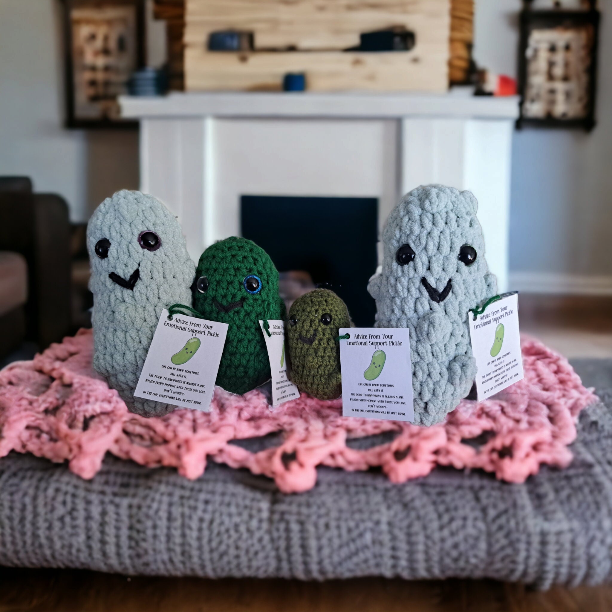 Emotional Support Pickles, Crochet Pickles, Knitted Pickles, Happy ...
