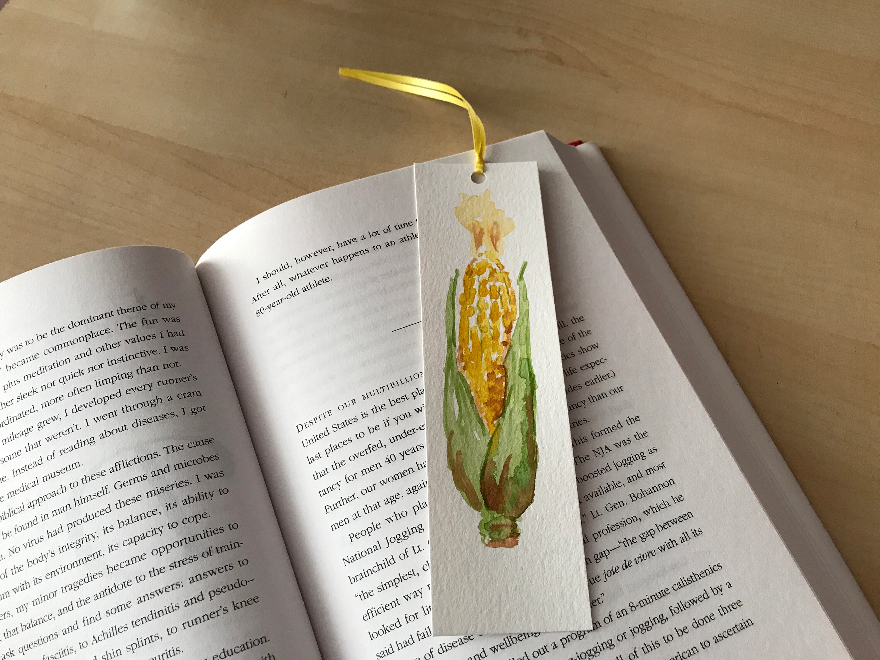 Vegetable Bookmarks/3 Hand Painted Watercolour Bookmarks/eggplant/corn ...