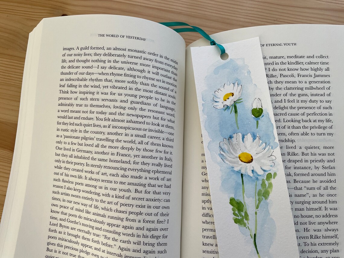 Daisies Bookmarks/3 Hand Painted Watercolour Bookmarks/daisy Flowers ...
