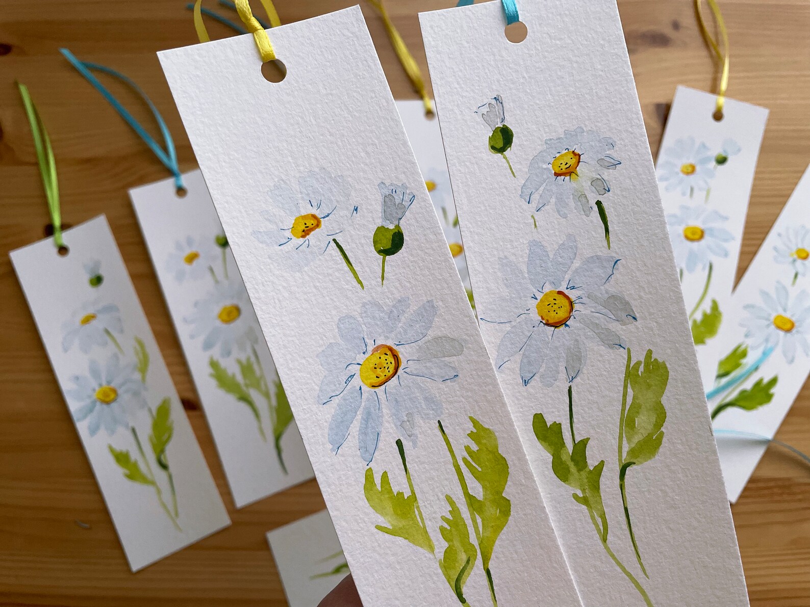 Daisies Bookmarks/3 Hand Painted Watercolour Bookmarks/daisy Flowers ...