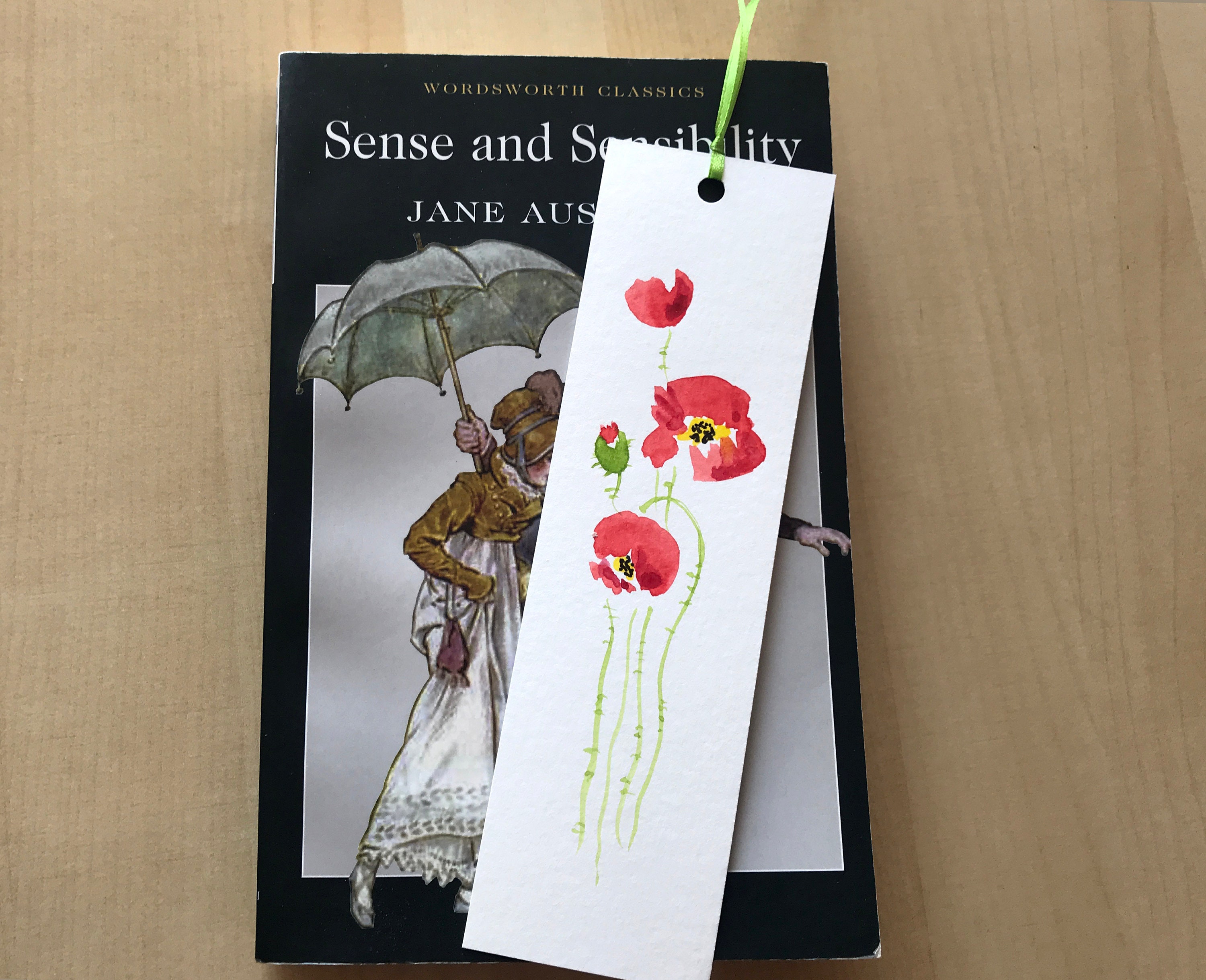 Poppy Bookmark/3 Hand Painted Watercolour Bookmark/set of - Etsy