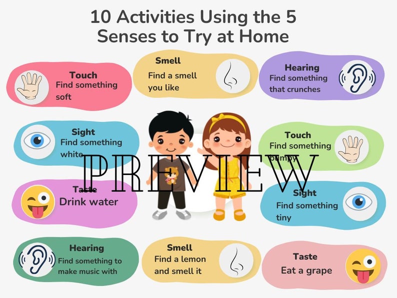 My 5 Senses _ Poster _ Wall Art _ Chart _ Printable Digital Downoad ...