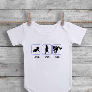Walk. Crawl. Ride - Funny Baby Outfit for Motorcycle Riders, Dirt Bike ...